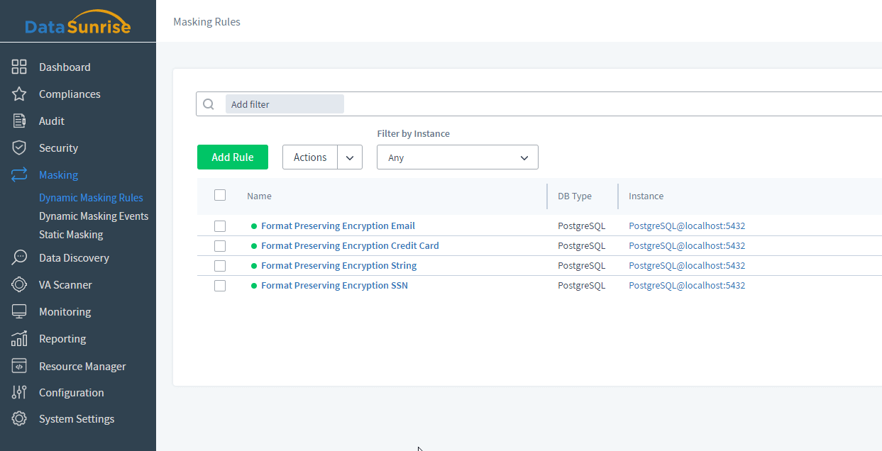 Format-Preserving Encryption (FPE) in DataSunrise